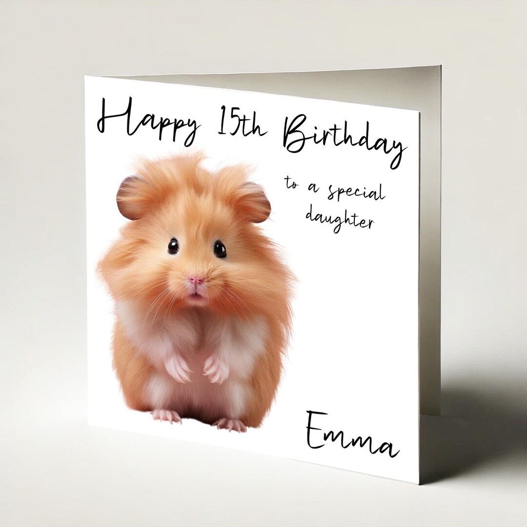 Personalized Syrian Hamster Birthday Card: Daughter, Any Age - Etsy