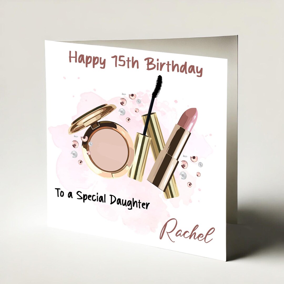 Personalised Makeup Birthday Card, Girls Birthday Card, Makeup Gift ...