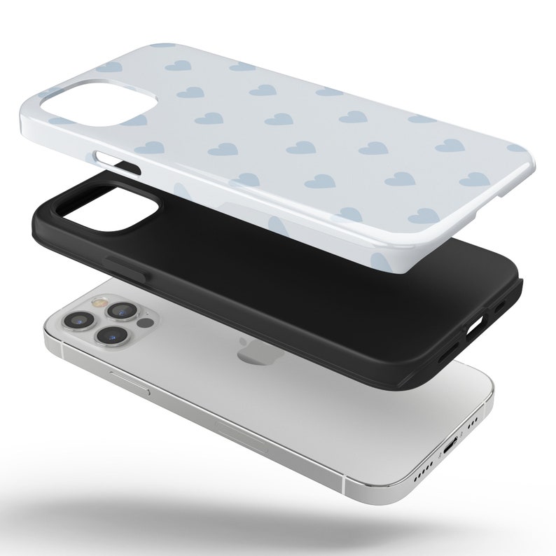 Blue Hearts Phone Case Aesthetic Trendy Cute Protective Cover for ...