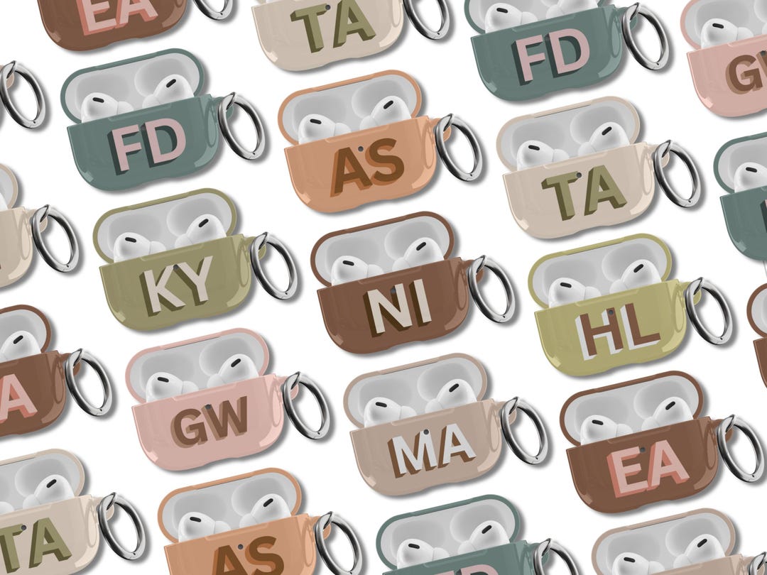 Personalized Initial Monogram Boho Airpods Cases Custom Name Gift ...