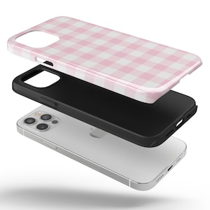 Pink Gingham Phone Case Preppy for iPhone 16 15 Plus 14 Pro Max 12 13 ...
