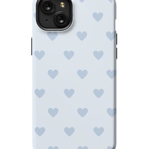 Blue Hearts Phone Case Aesthetic Trendy Cute Protective Cover for ...