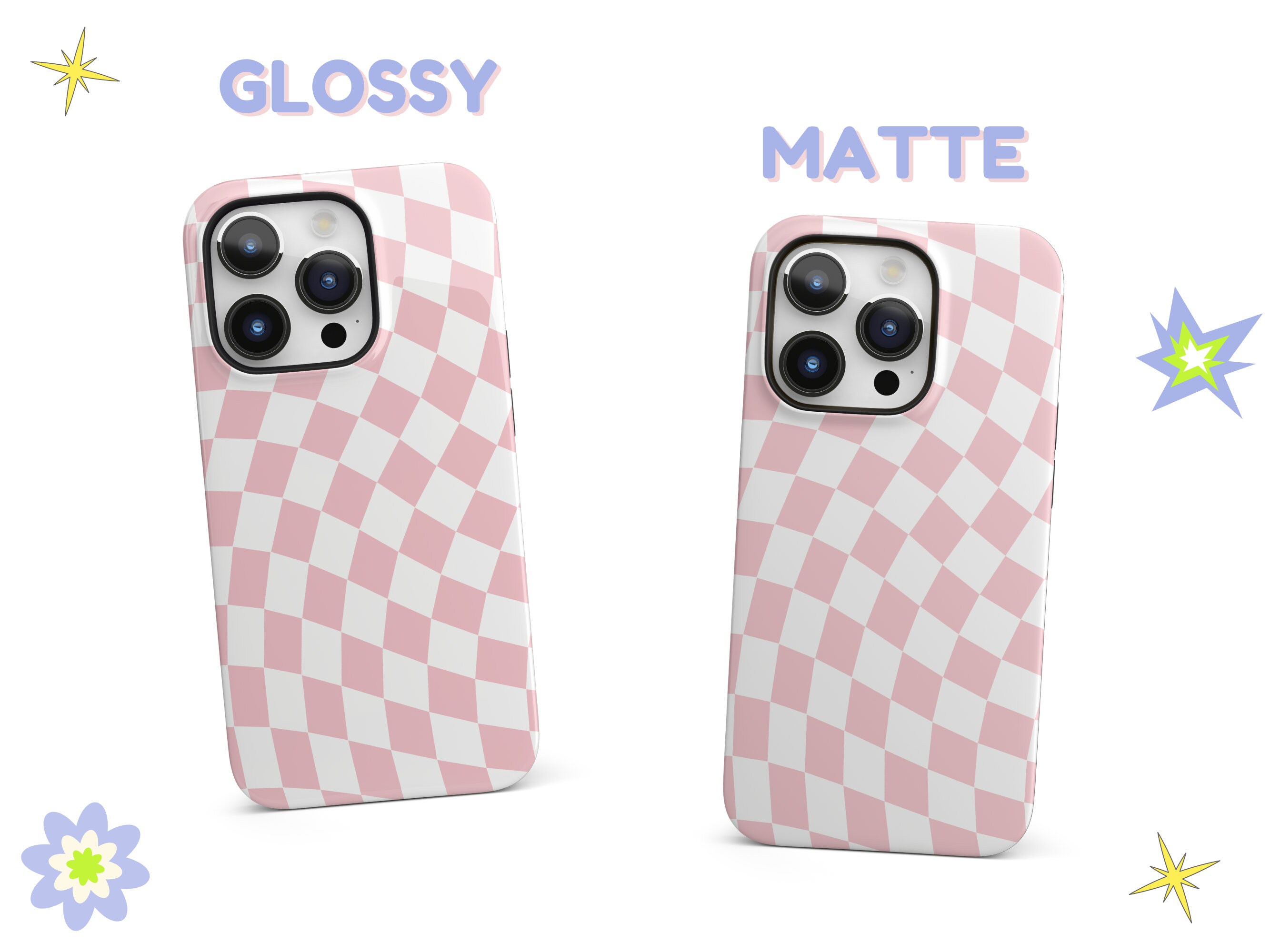 Wavy Checkered Phone Cases Protective for iPhone 16 15 Plus 14 Pro Max ...