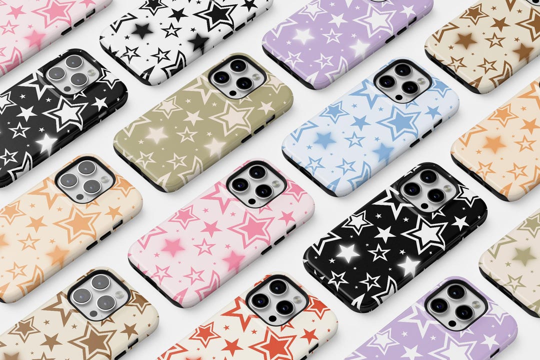 Cute Stars Phone Cases Y2K 2000s Trendy Girly Preppy for iPhone 17 16 ...