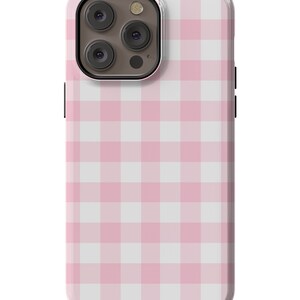 Pink Gingham Phone Case Preppy for iPhone 16 15 Plus 14 Pro Max 12 13 ...