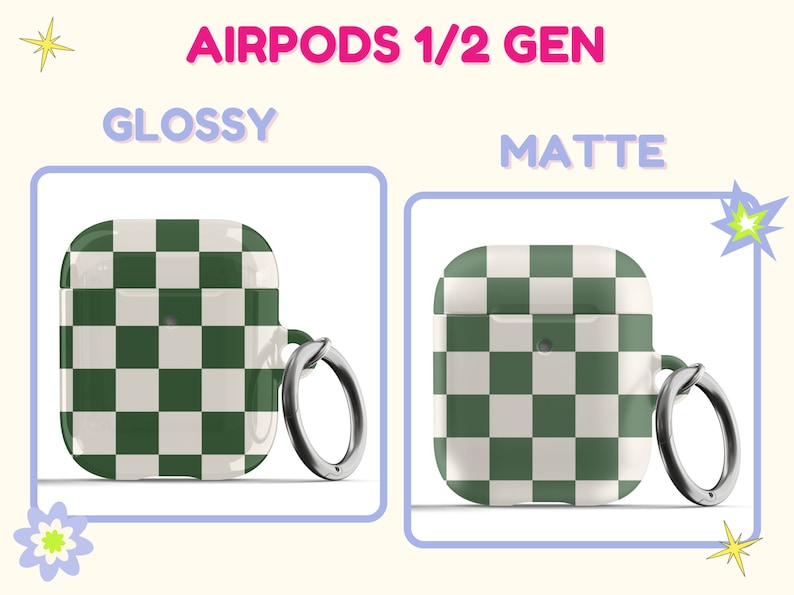 Green Checkered Airpods Case for Airpods 1st 2nd Generation, Airpods ...