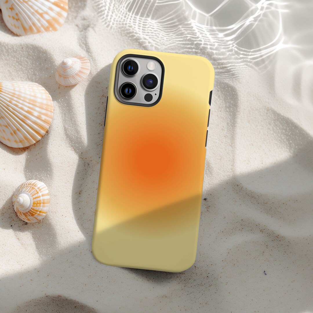 Orange Aura Gradient Phone Case Y2K Cute Trendy Aesthetic Cover for ...
