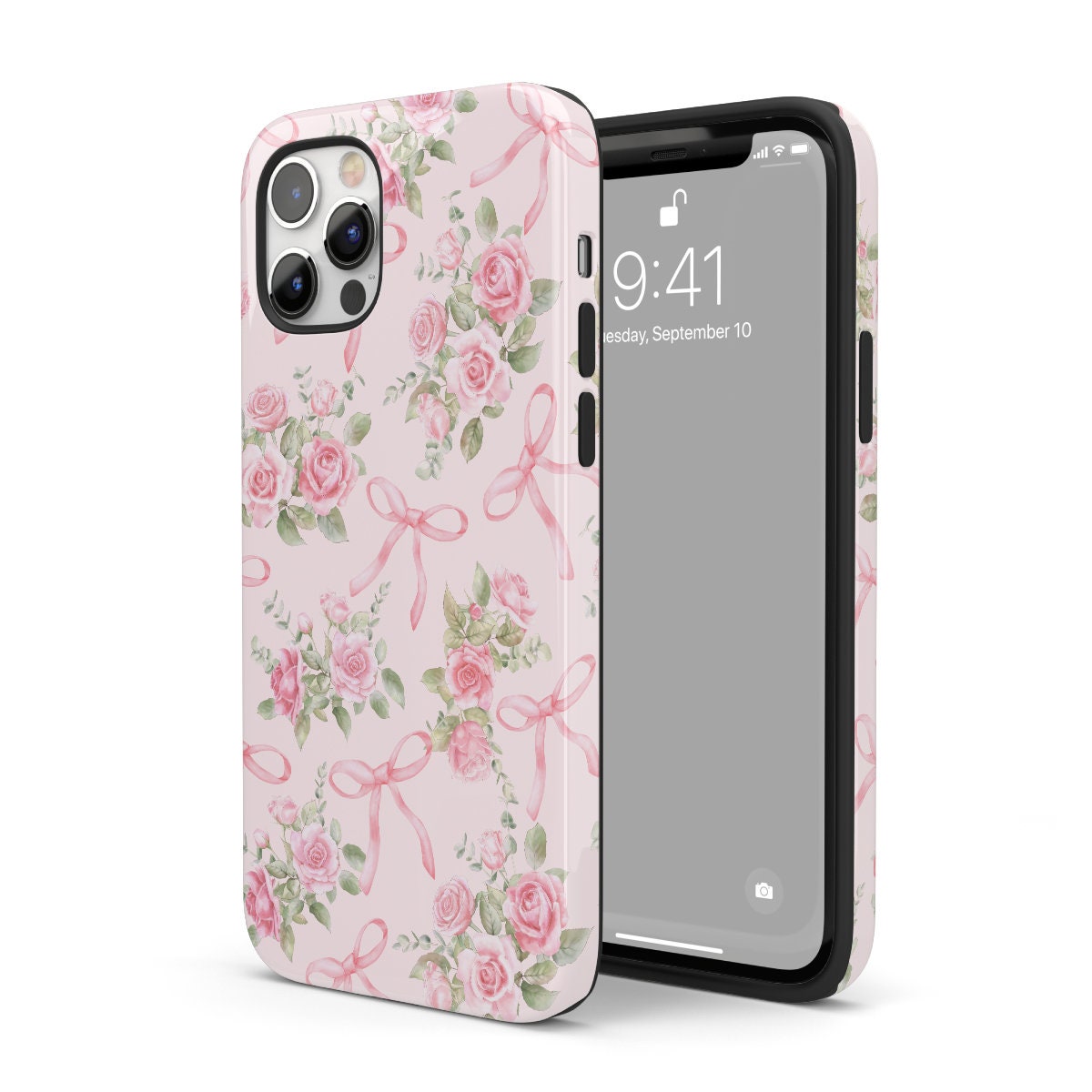 Bows Roses Phone Case Coquette Pink Ribbon Aesthetic Girly Cute ...