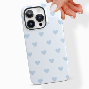Blue Hearts Phone Case Aesthetic Trendy Cute Protective Cover for ...