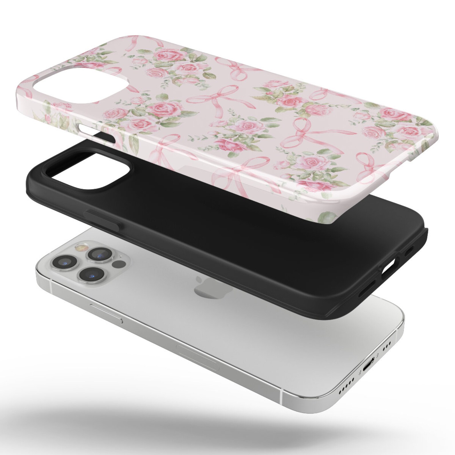 Bows Roses Phone Case Coquette Pink Ribbon Aesthetic Girly Cute ...