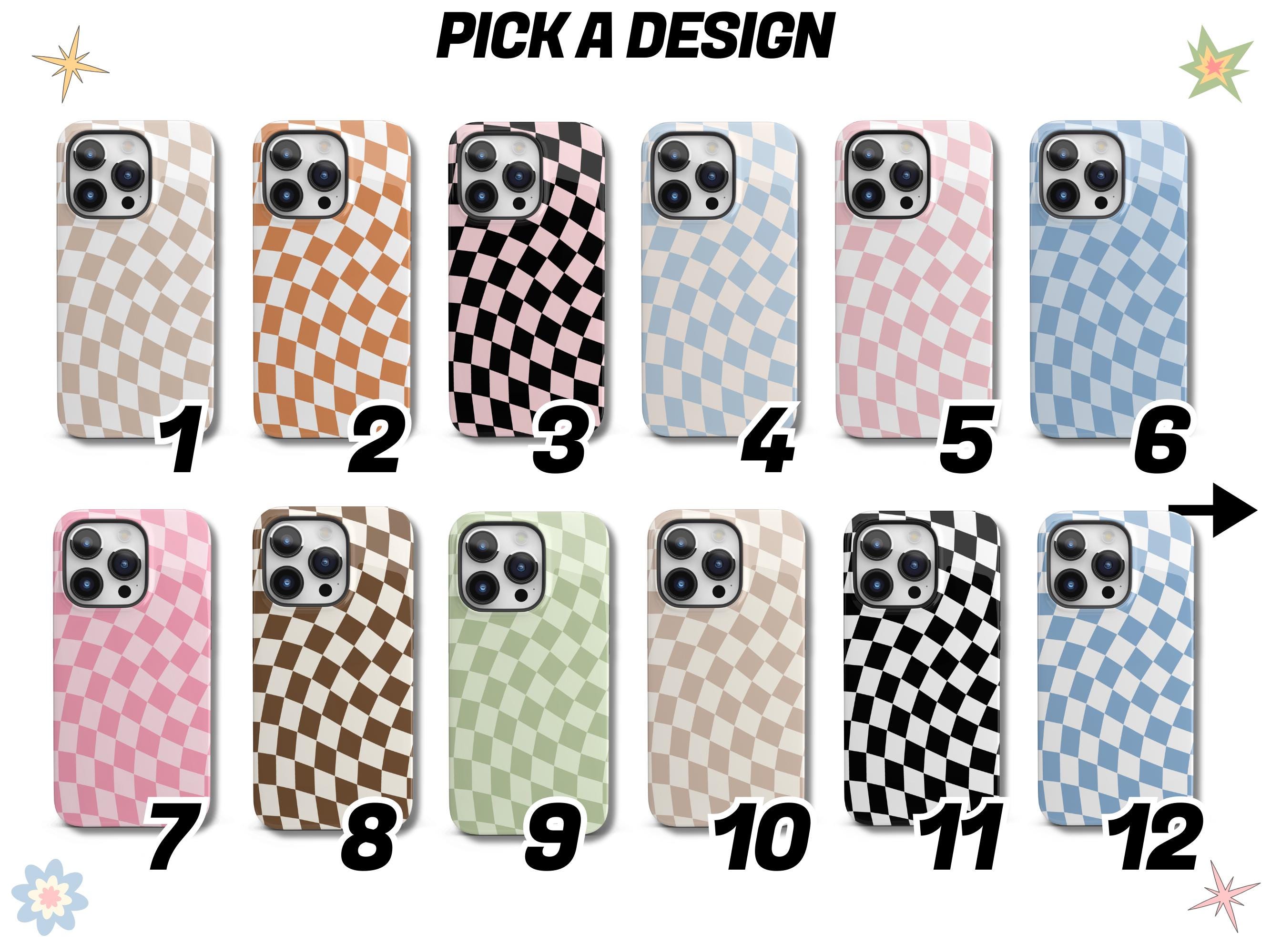 Wavy Checkered Phone Cases Protective for iPhone 16 15 Plus 14 Pro Max ...