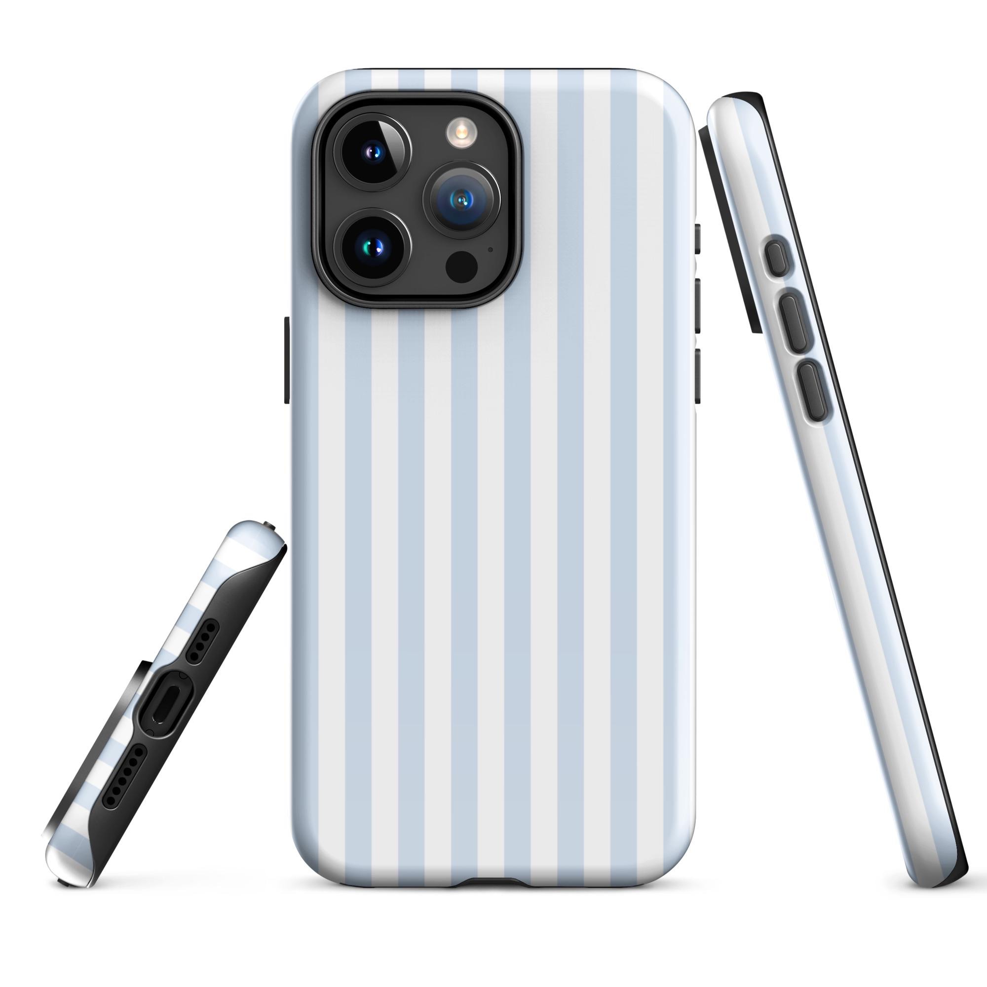 Blue Striped Phone Case Pastel Summer Colors Aesthetic Cute Cover for ...