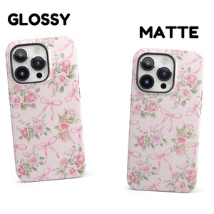 Bows Roses Phone Case Coquette Pink Ribbon Aesthetic Girly Cute ...