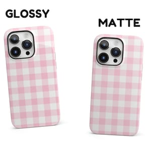 Pink Gingham Phone Case Preppy for iPhone 16 15 Plus 14 Pro Max 12 13 ...