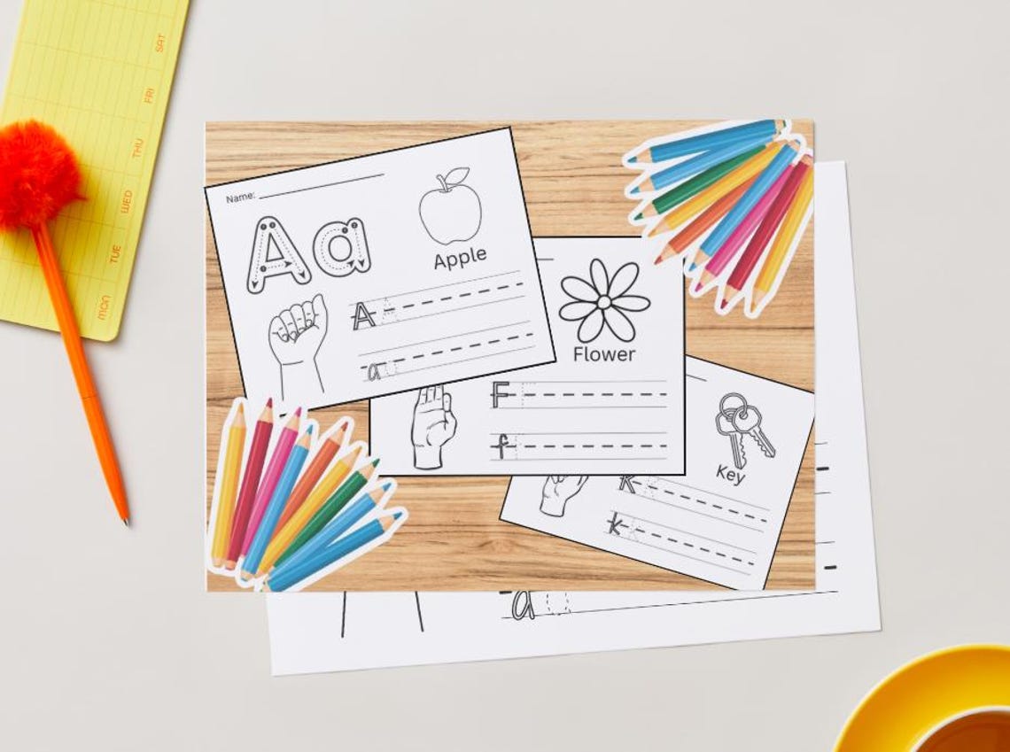 Alphabet Tracing Worksheets ASL Letter Pack P to T - Etsy Canada