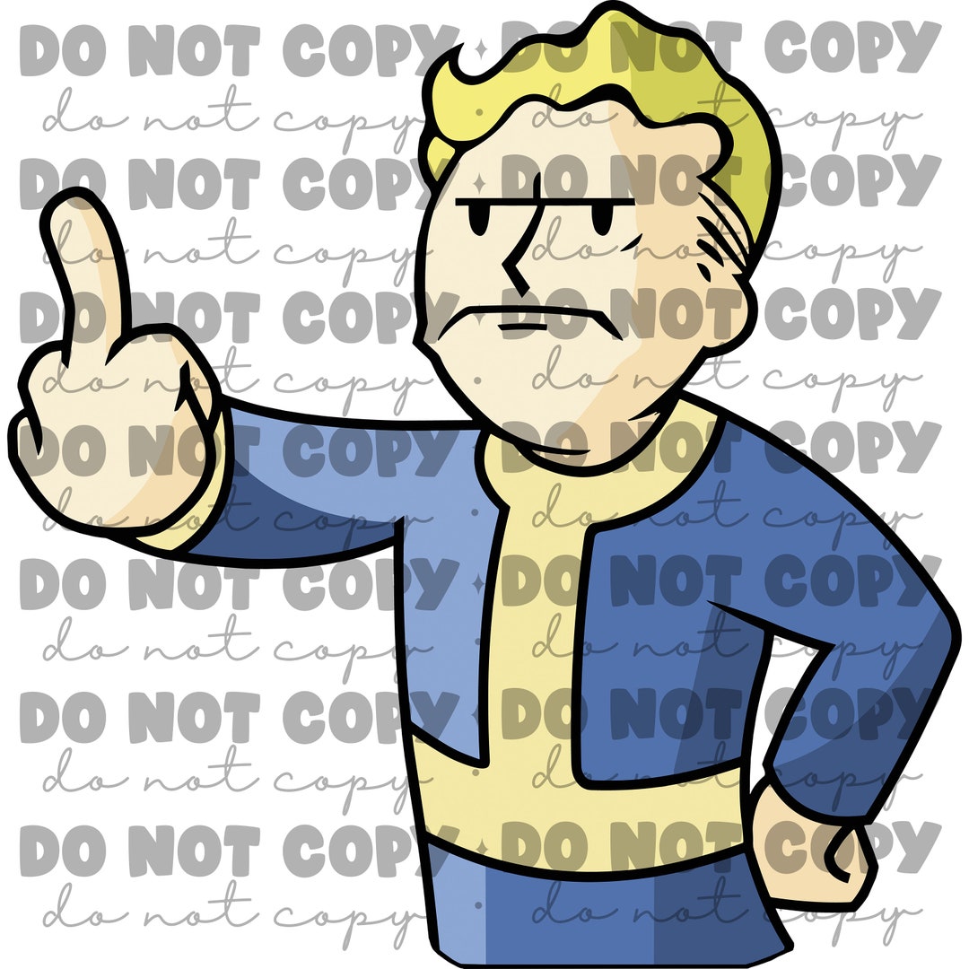 Fallout Thumbs up Middle Finger Funny Wasteland Vault Dweller PNG ...