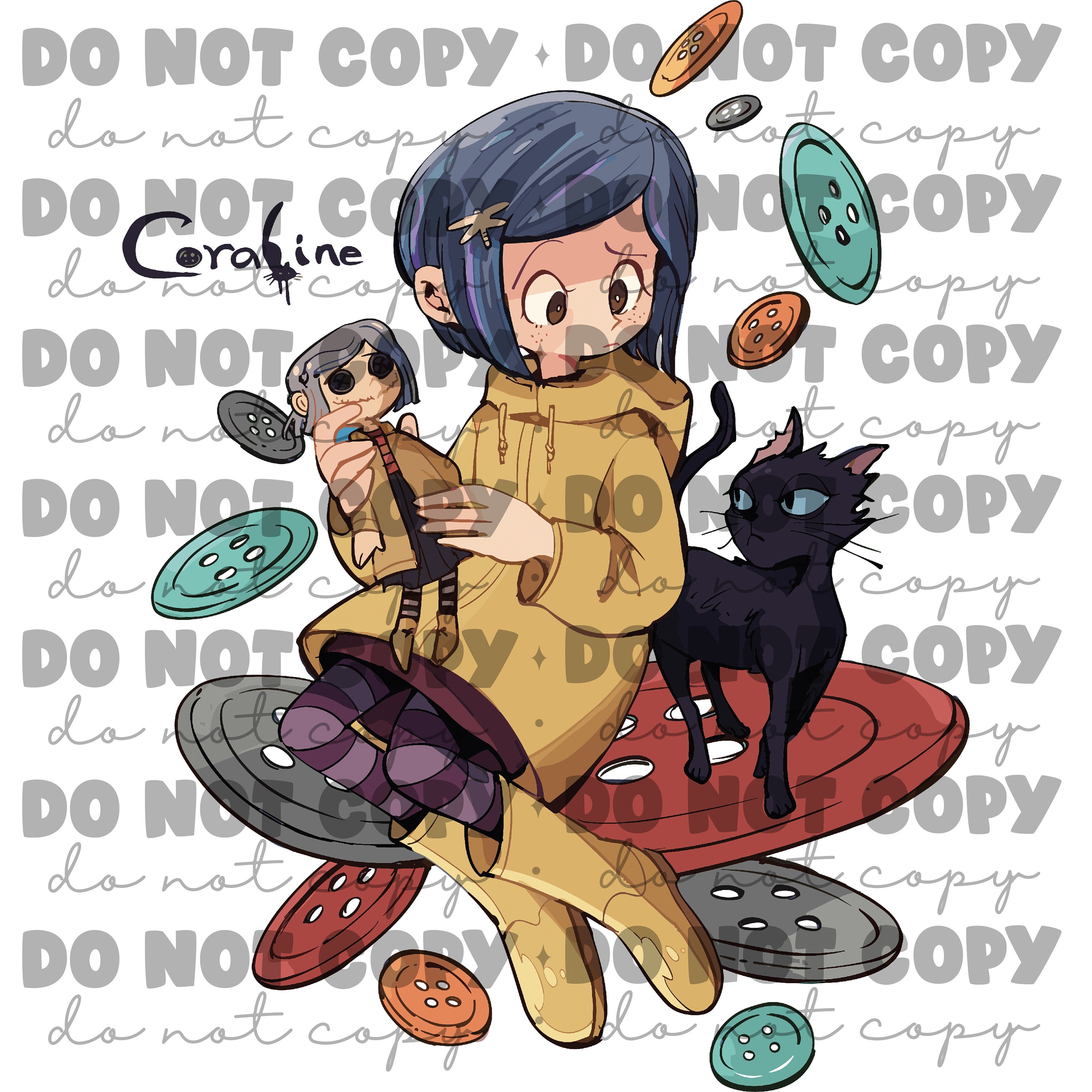 Botones Coraline PNG, Diseño Coraline, Gráfico Coraline, Gato Coraline ...
