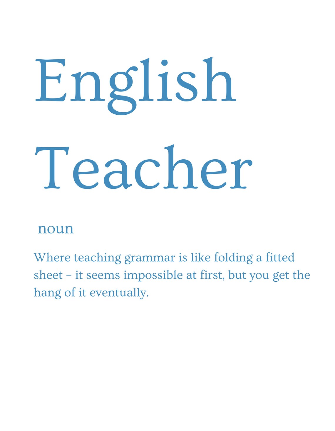 Define the English Teacher - Etsy