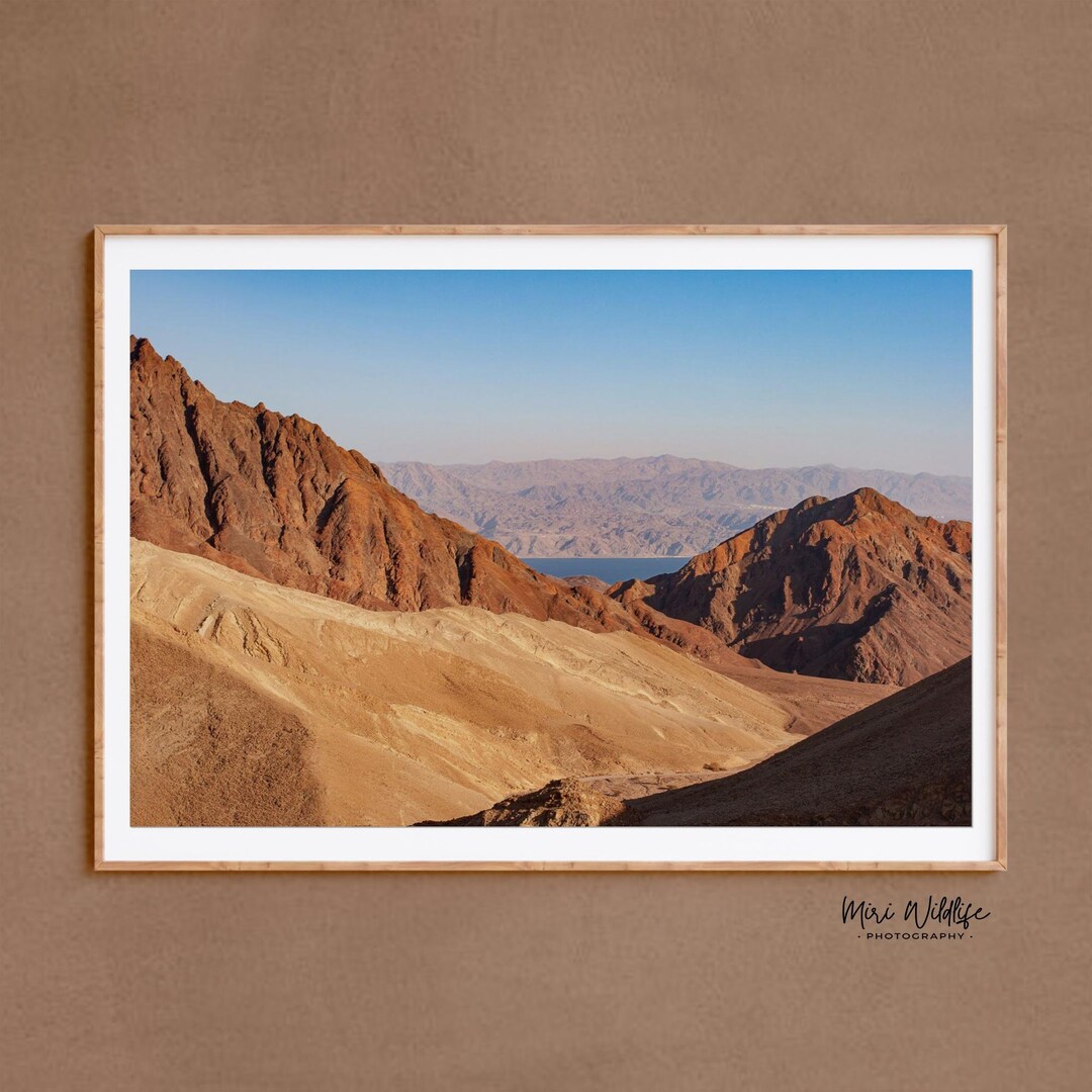 Eilat Mountains Overlook the Red Sea, Nature Wall Art Print, Landscape ...