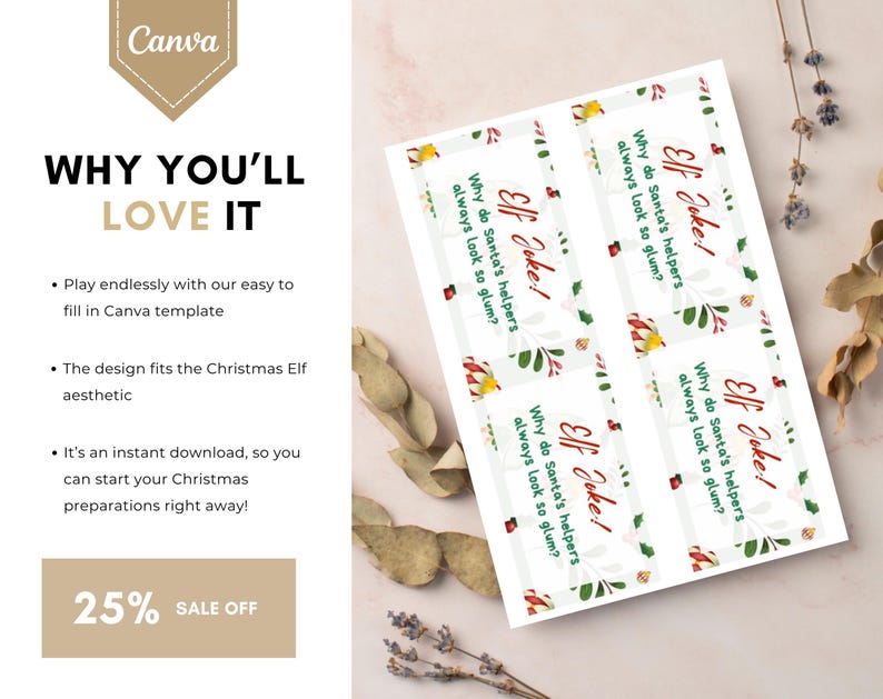 Christmas Elf Lunch Box Jokes Printable Editable Canva Template ...