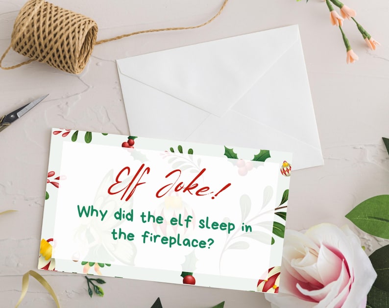 Christmas Elf Lunch Box Jokes Printable Editable Canva Template ...