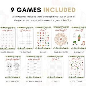 Christmas Elf Printable Game Bundle | Kids Xmas Party Games | Puzzles ...