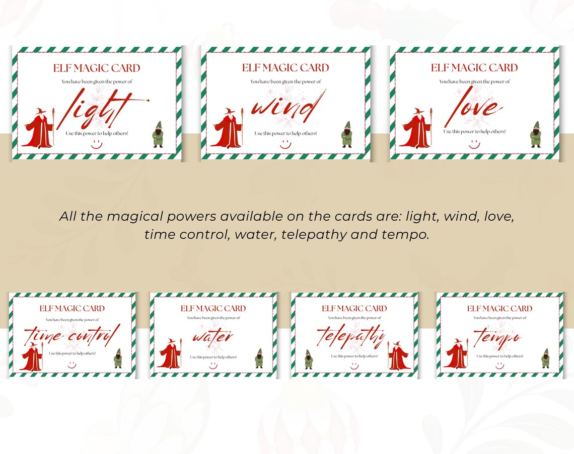 Christmas Elf Magic Cards Printable | Xmas Elves Sign Kit | Magical ...