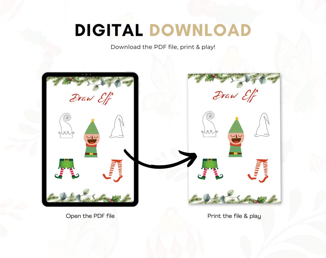 Christmas Elf Printable Game Bundle | Kids Xmas Party Games | Puzzles ...