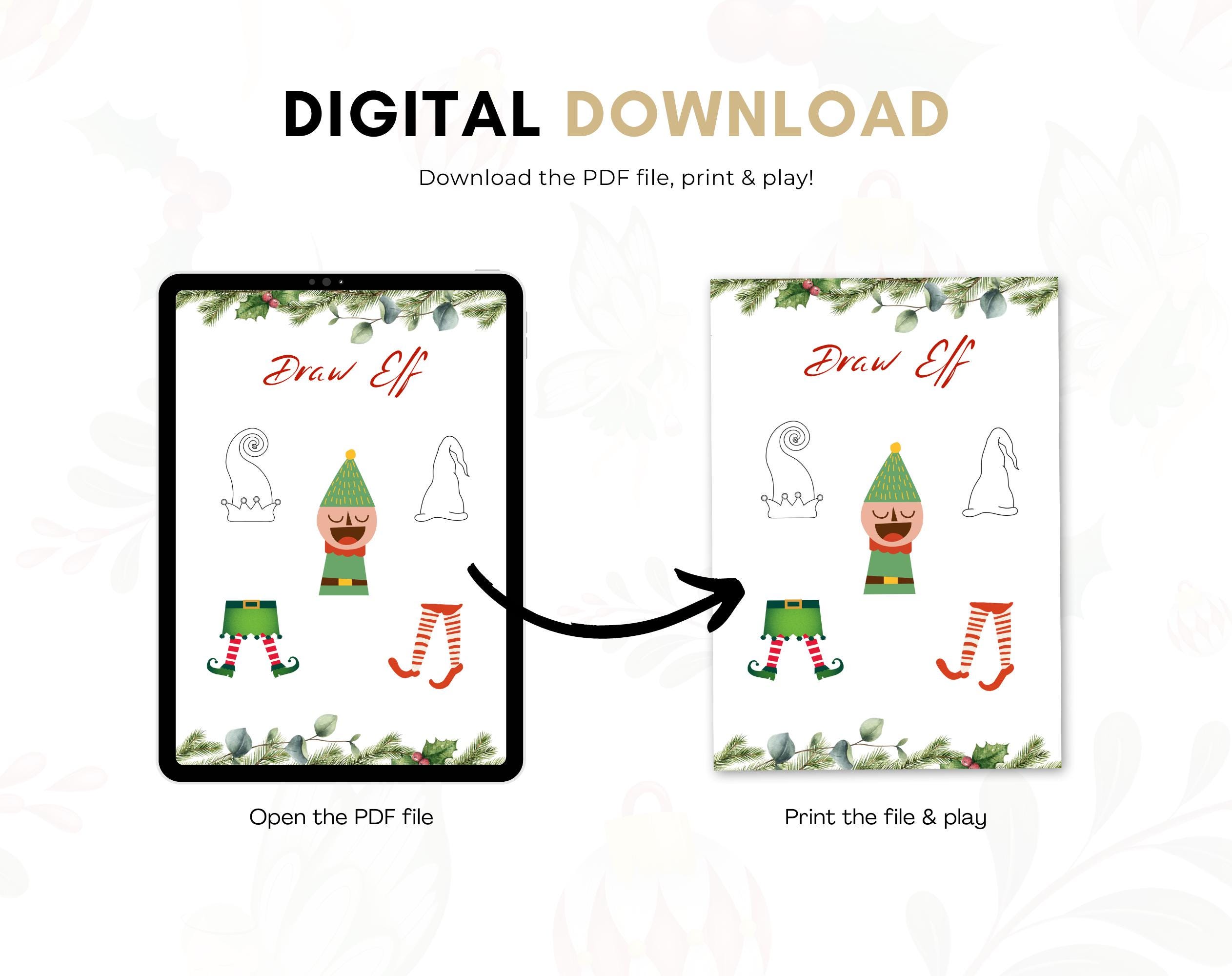 Christmas Elf Printable Game Bundle | Kids Xmas Party Games | Puzzles ...
