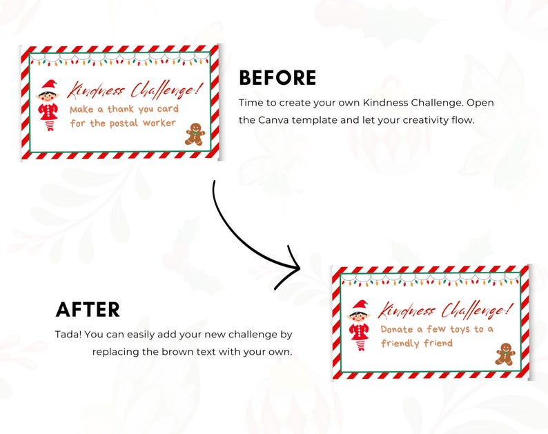 Elf Kindness Challenge | Daily Elves Activities | Christmas Printables ...