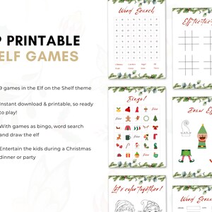 Christmas Elf Printable Game Bundle | Kids Xmas Party Games | Puzzles ...
