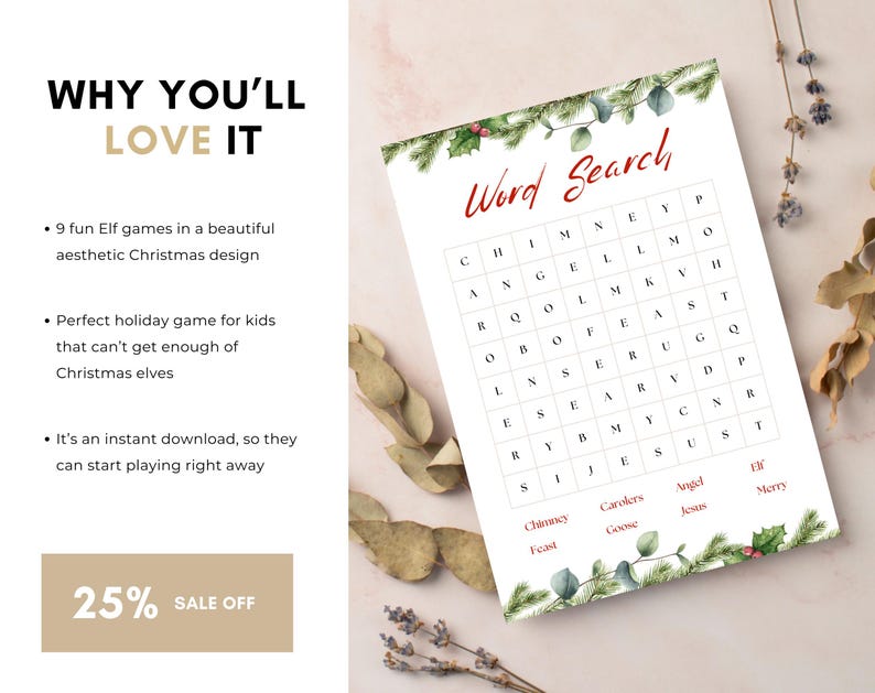 Christmas Elf Printable Game Bundle | Kids Xmas Party Games | Puzzles ...