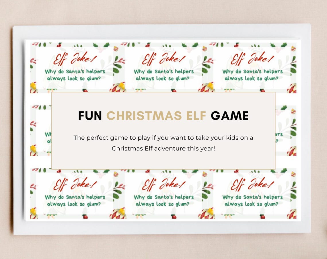 Christmas Elf Lunch Box Jokes Printable | Editable Canva Template ...