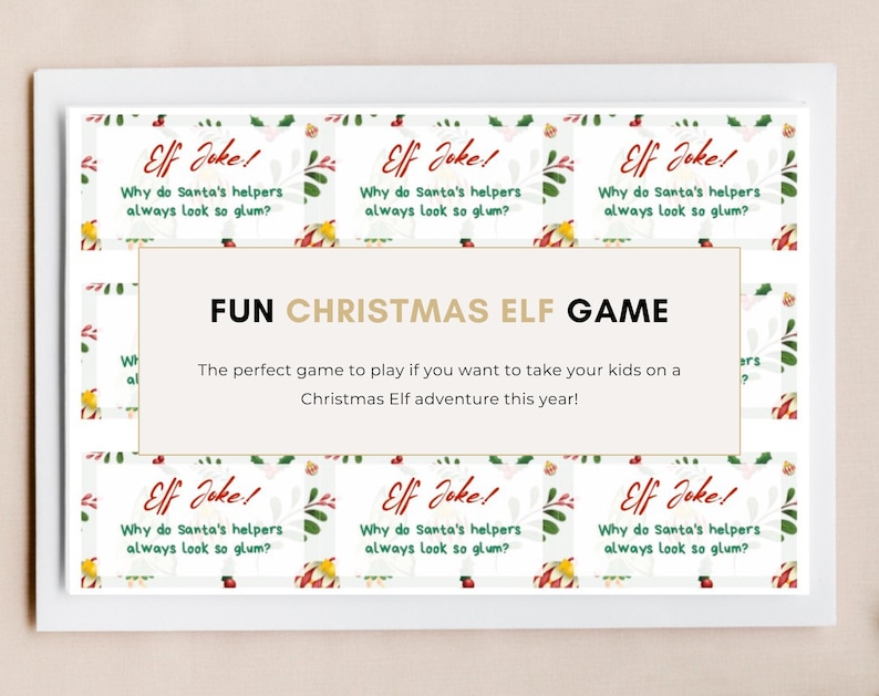 Christmas Elf Lunch Box Jokes Printable Editable Canva Template ...