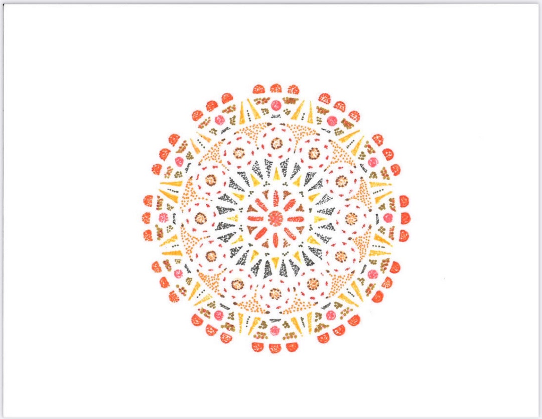 Mandala Artwork in Red Pointilism Spiritual Pattern Wall Decor for ...