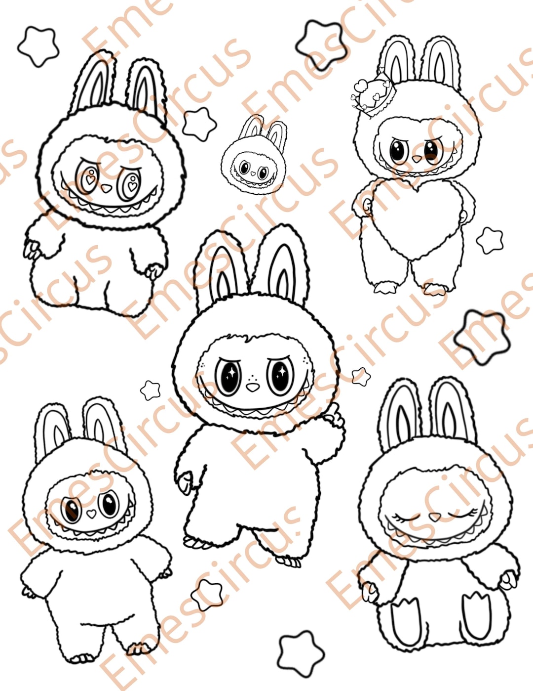 Labubu Coloring Page - Labubu the Monsters Popmart - Labubu Coloring ...