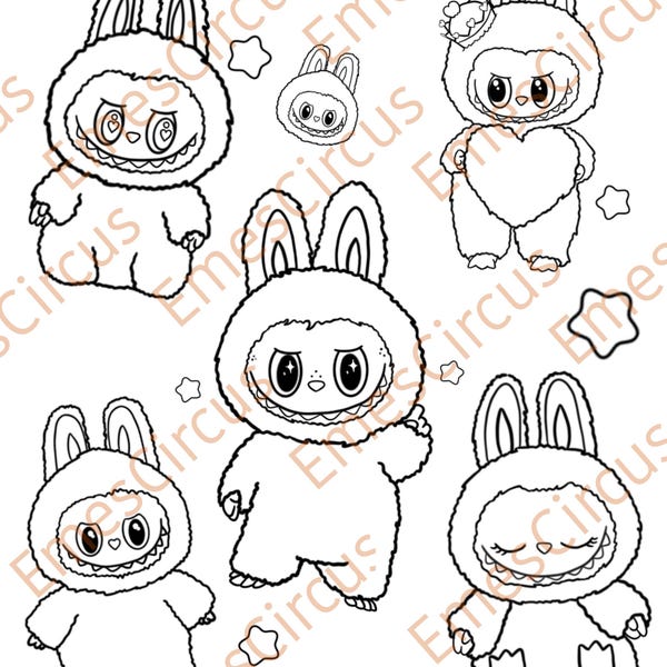Labubu Outline File - Etsy