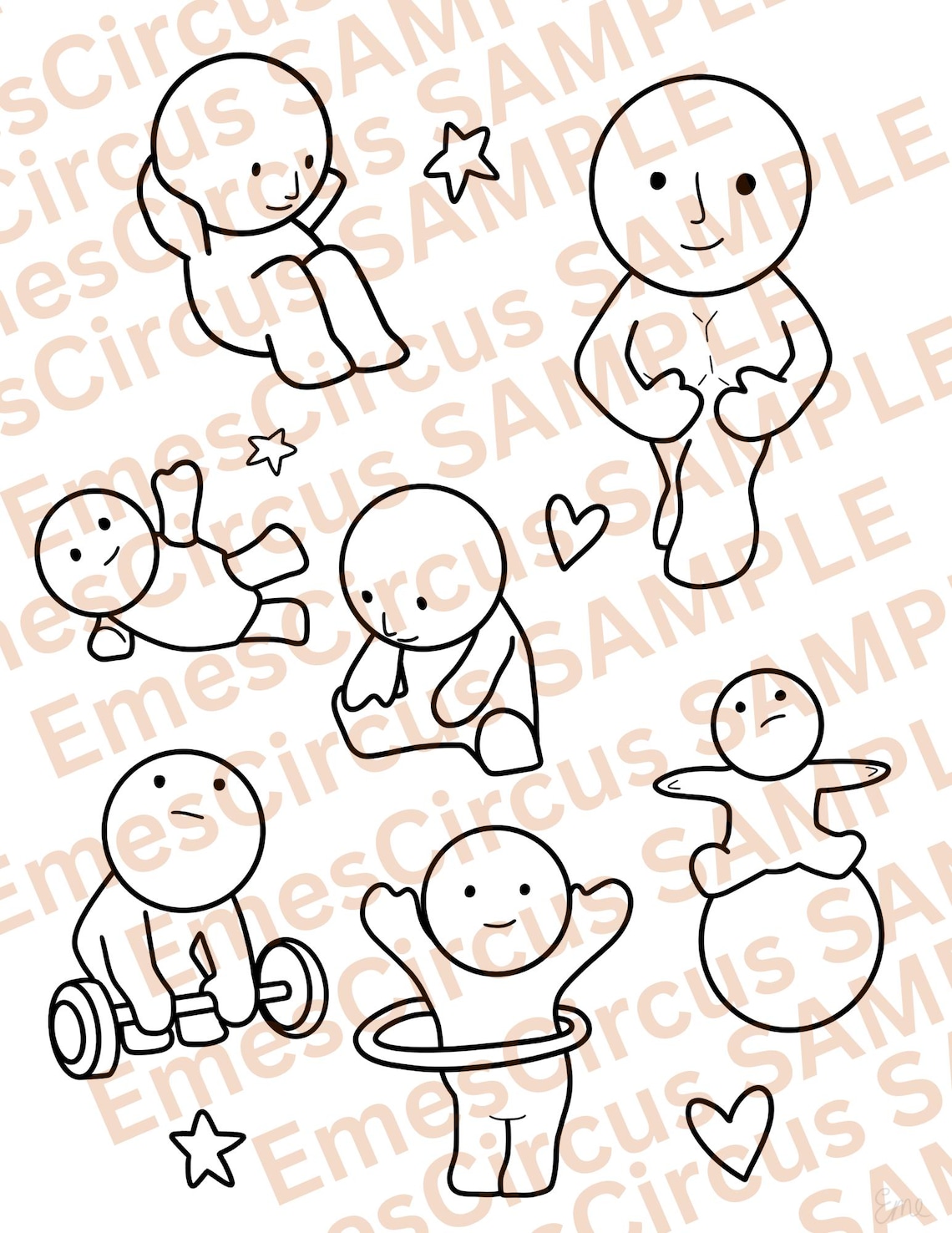 Smiski Exercise Coloring Sheet Printable - NON OFFICIAL - Etsy