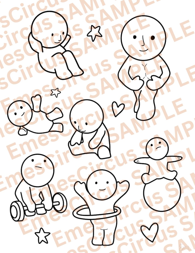 Smiski Exercise Coloring Sheet Printable - NON OFFICIAL - Etsy