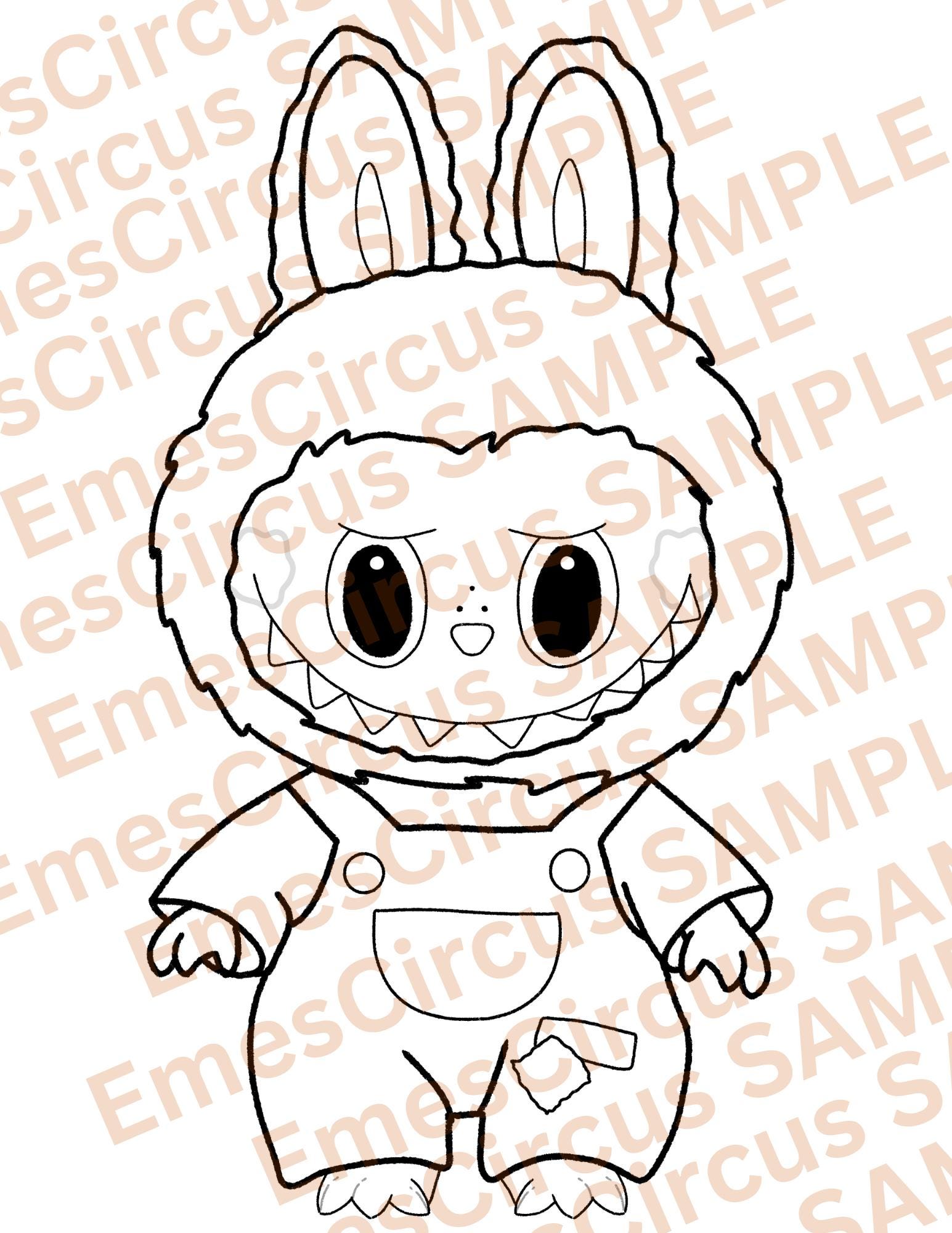 Labubu Coloring Page Time to Chill Labubu - Labubu the Monsters Popmart ...