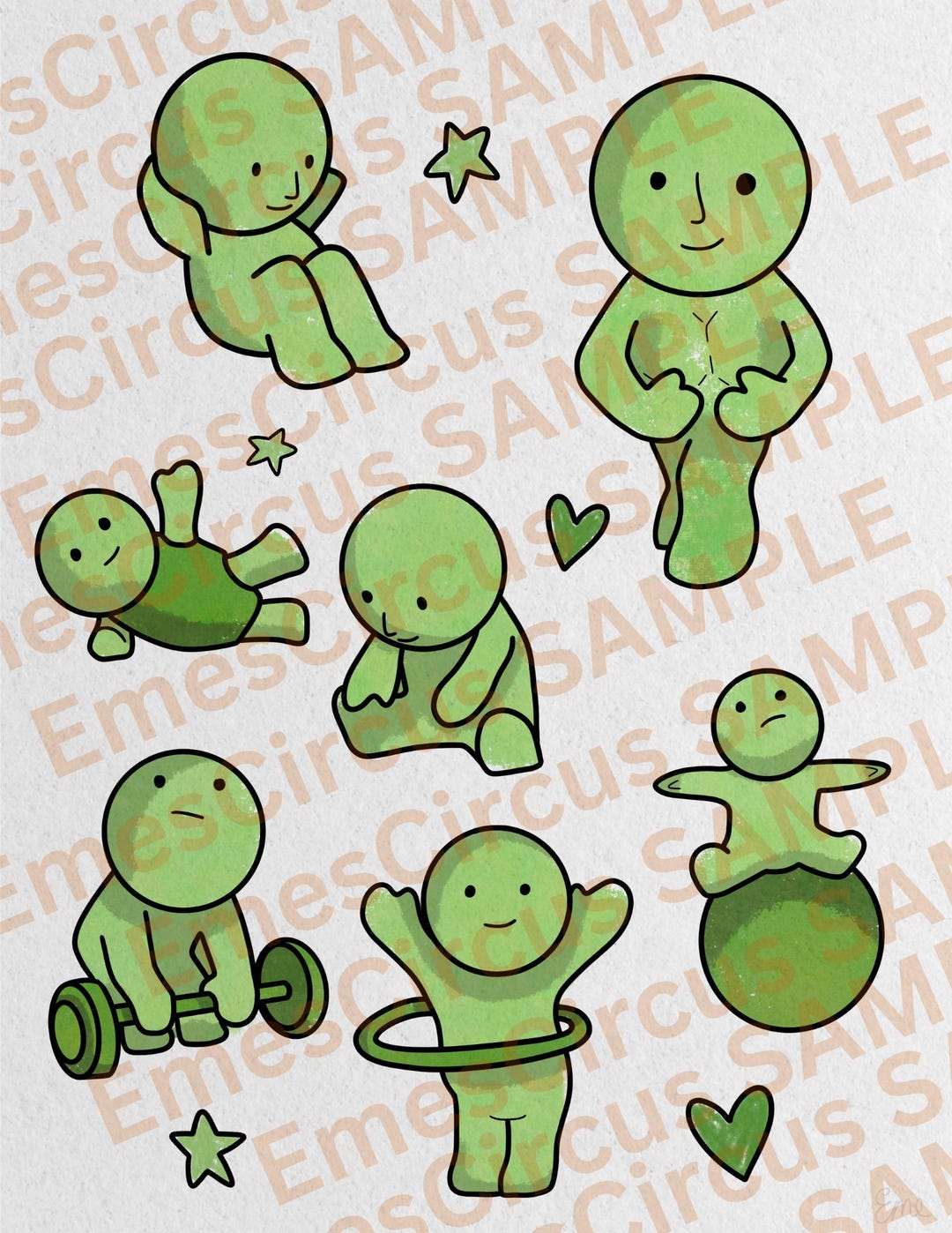 Smiski Exercise Coloring Sheet Printable - NON OFFICIAL - Etsy