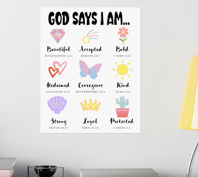 God Says I Am Positive Affirmation Girly Sublimation Design PNG Digital ...
