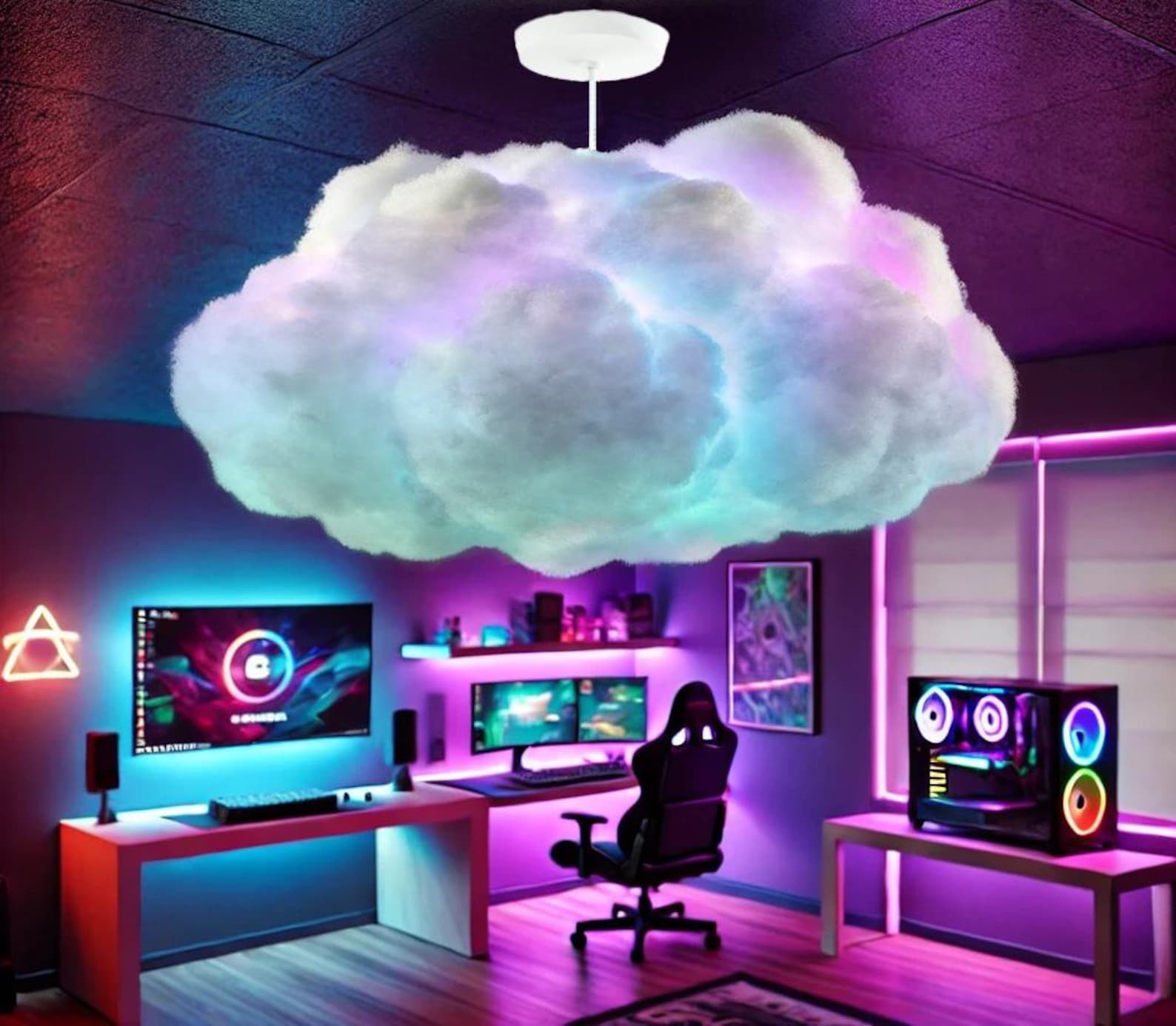 Thunder Smart LED 3D Ceiling Cloud Light With Sound Activation & App ...