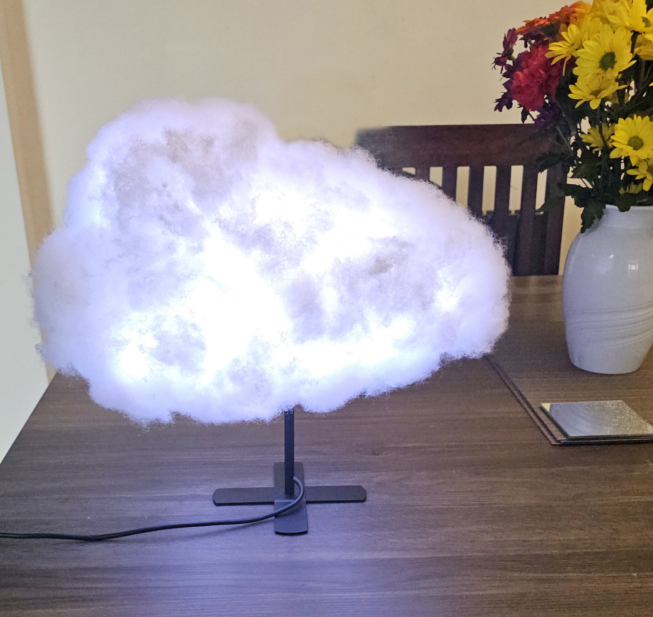Smart LED 3D Cloud Desk Light Lamp, Atmospheric Room Light, Sound Sync ...