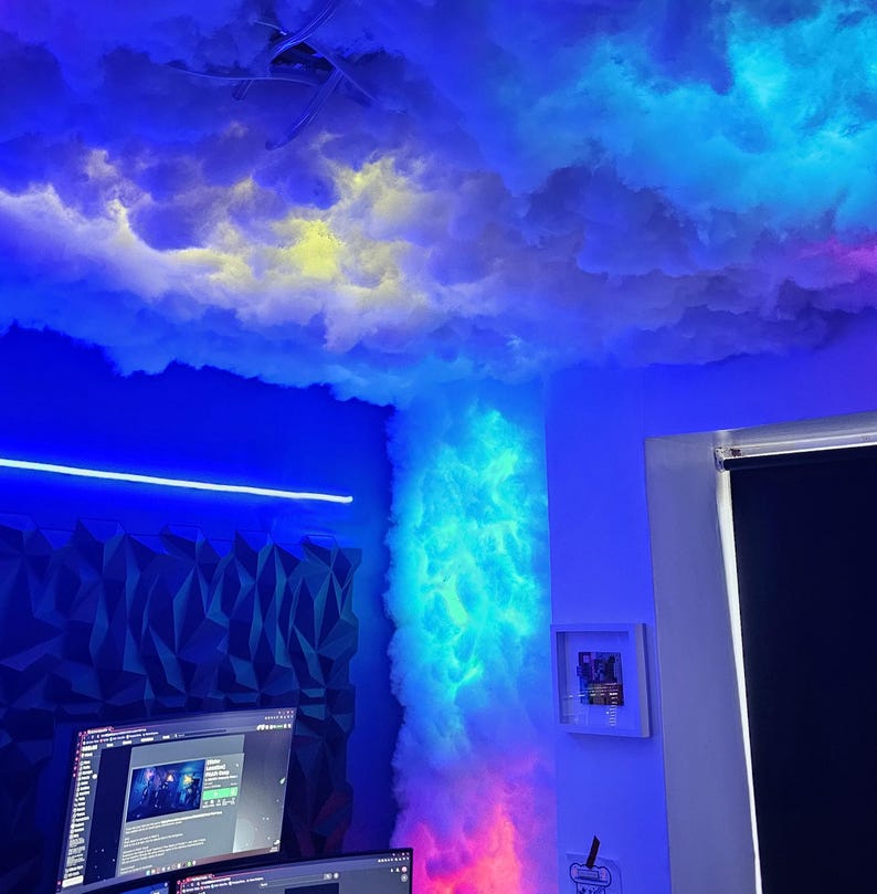 Thunder Smart LED Ceiling Cloud Light - Sound Activated - RGB IC ...