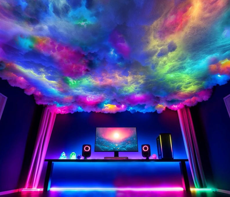 Smart LED Thunder Cloud Light: Sound Activated RGB +IC Lighting - Etsy