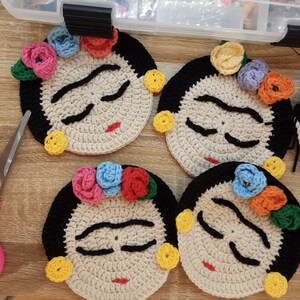 Frida Crochet Coasters and Placemats - Etsy