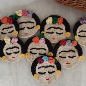 Frida Crochet Coasters and Placemats - Etsy