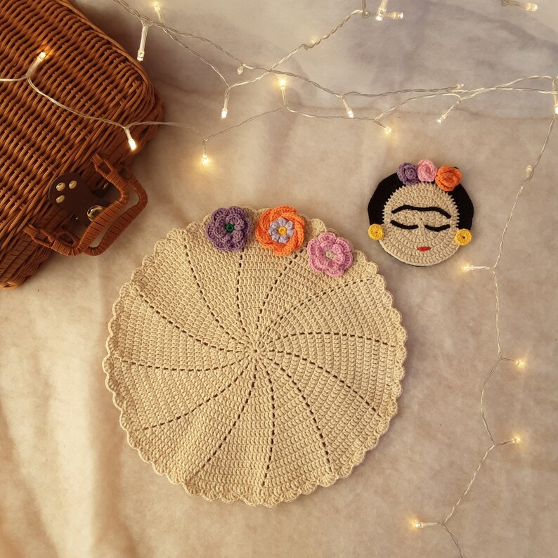 Frida Crochet Coasters and Placemats - Etsy