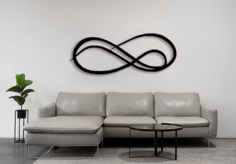 Infinity Metal Wall Decor, Modern Metal Wall Art, Abstract Metal Wall ...